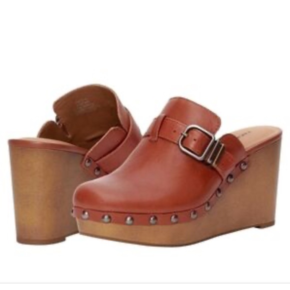 Lucky Brand | Shoes | Lucky Brand Zilkio Studded Leather Wedges Clogs ...